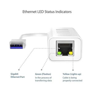 TP-Link USB 3.0 to Ethernet Adapter, Portable 3-port USB Hub with 1 Gigabit RJ45 Ethernet Port Laptop Network Adapter, Supports Win 7/8/8.1/10, Mac OS X (10.6-10.14), Linux OS and Chrome OS