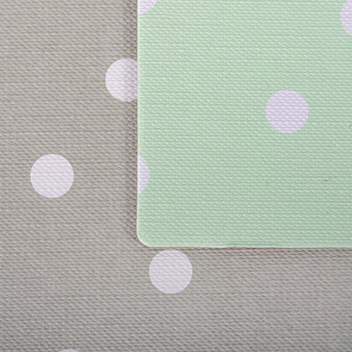 Home Traditions Customizable Storage Compartment - Rectangular, Foldable Sock/Underwear Drawer Divider or Closet/Nursery Organizer Bin, Light Green and Grey Polka Dot