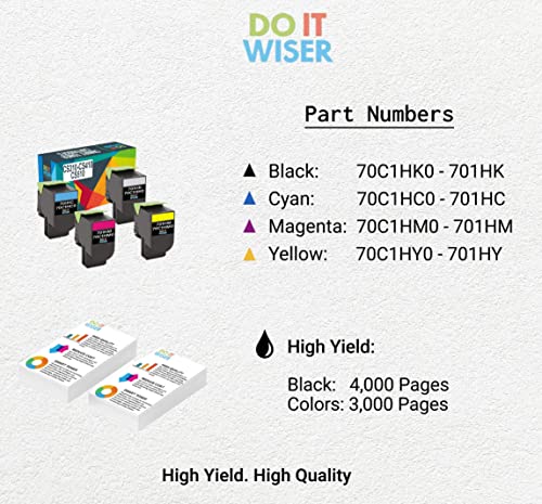 Do it Wiser Compatible Printer Toner Cartridge Replacement for Lexmark 701HM 70C1HM0 - CS310n CS310dn CS410n CS410dn CS510de CS510dte (High Yield, Magenta)