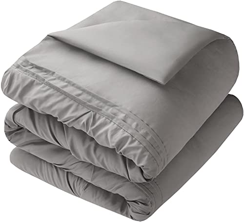 Comfort Spaces Cavoy Comforter Set - Luxe Diamond Tufting, All Season Bedding, Matching Bed Skirt, Decorative Pillows, Queen, Faux Silk Gray 5 Piece