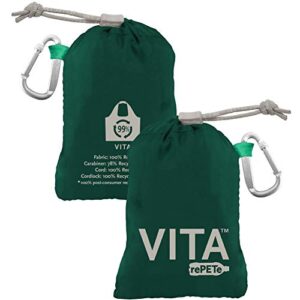 ChicoBag Vita rePETe Reusable Shoulder Tote w/Built-In Pouch & Carabiner Clip | Perfect for Shopping, Travel, Organization | Large Eco-Conscious Packable Bag | Zen Green (Pack of 1)