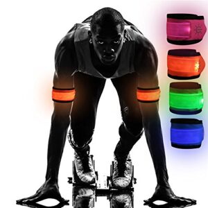 emmabin [4 pack led slap armband lights glow band for running, replaceable battery - 4 modes (always bright/quick flashing/slow flashing/off), 35cm glow bracelets with 4pcs (mode: eb-ab4x35)