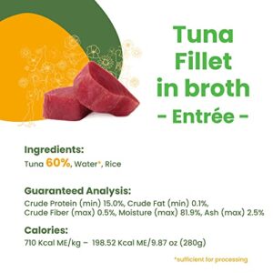 almo nature HQS Natural Tuna Fillet Entree in broth, Gluten Free, Additive Free, Adult Dog Canned Wet Food, Shredded 12 x 280g/9.87 oz