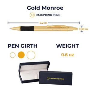 Dayspring Pens - Personalized Monroe 18 Karat Gold Plated Gift Click Pen and Case - Custom Engraved Fast with Your Name and Shipped in One Business Day.