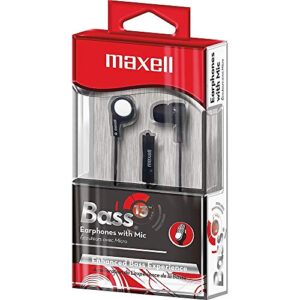 Maxell – 199621, Wired Earbuds with Built-in Microphone & Dynamic Sound Quality - Comfortable Silicone Ear-Tips with Super-Elastic Cable - Compatible with Smartphones, Tablets, Laptops & PCs – Black