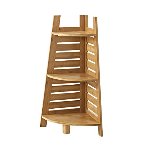 Linon Bracken Bamboo Corner Shelf Natural Bamboo