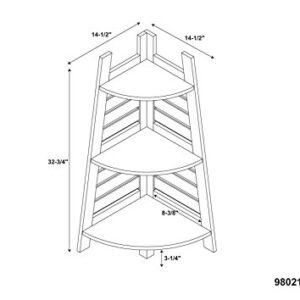 Linon Bracken Bamboo Corner Shelf Natural Bamboo