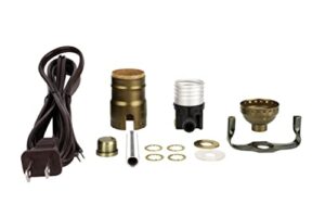 aspen creative 21020, table lamp socket kit in antique brass