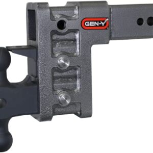 GEN-Y GH-1723 MEGA-Duty 3" Shank 6" Drop Hitch Combo with GH-0161 Versa-Ball & GH-0162 Pintle Lock | 3.5K Tongue Weight | 32K Towing Capacity