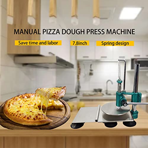 INTBUYING Household Pizza Dough Pastry Manual Press Machine 7.8 inch pizza dough maker Stainless Steel kitchen tool pizza press machine