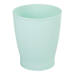 mdesign round plastic bathroom garbage can, 1.25 gallon wastebasket, garbage bin, trash can for bathroom, bedroom, and kids room - small bathroom trash can - fyfe collection - mint green