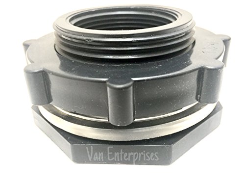 Van Enterprises 2" PRO SERIES Bulkhead Tank Fitting Adapter For Rain Barrels, Aquariums, Water Tanks, Ponds