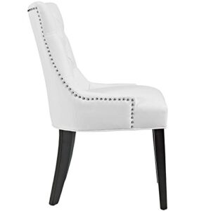 Modway MO- Regent Modern Tufted Faux Leather Upholstered with Nailhead Trim, Dining Chair, White