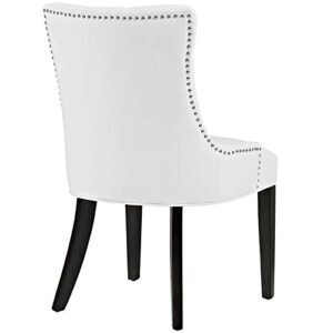 Modway MO- Regent Modern Tufted Faux Leather Upholstered with Nailhead Trim, Dining Chair, White