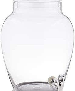 American Atelier Beverage Dispenser Cold Drink Dispenser w/ 1-Gallon Capacity Glass Jug, Leak-Proof Acrylic Spigot in Gorgeous Gift Box Great for Parties, Weddings & More