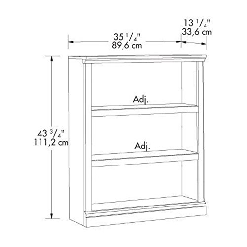 BOWERY HILL 3 Shelf Bookcase in Oiled Oak