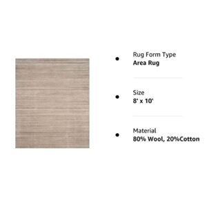 SAFAVIEH Himalaya Collection Area Rug - 8' x 10', Stone, Handmade Wool, Ideal for High Traffic Areas in Living Room, Bedroom (HIM820A)