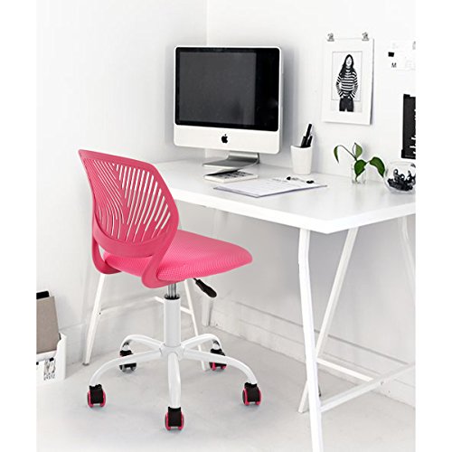 Pink Office Task Adjustable Desk Chair Mid Back Home Children Study Chair