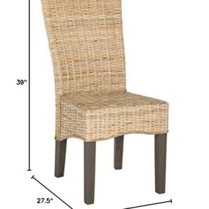 Safavieh Home Collection Ozias Grey Wicker 18-inch Dining Chair