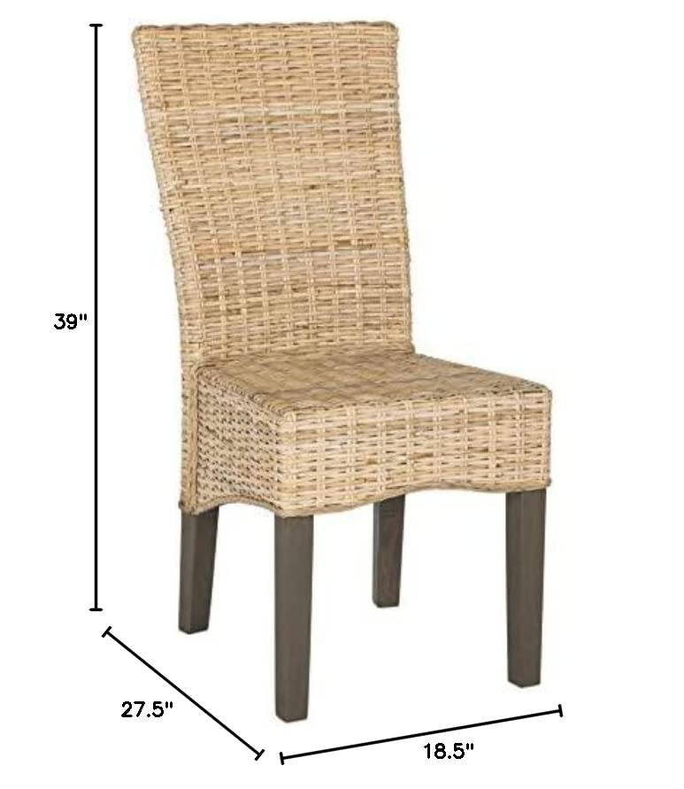 Safavieh Home Collection Ozias Grey Wicker 18-inch Dining Chair