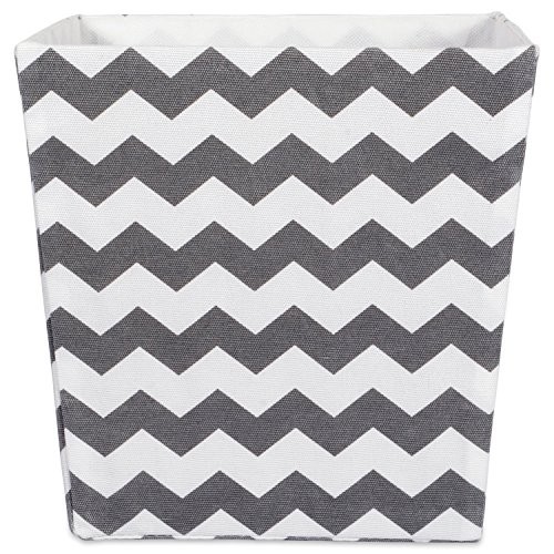 DII Hardsided Polyester Trapezoid Storage Bin, Chevron, Gray, Medium