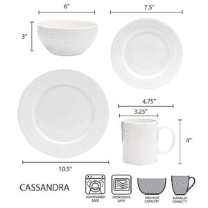 Pfaltzgraff Cassandra 16-Piece Porcelain Dinnerware Set, Service For 4