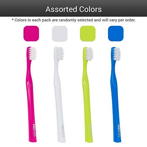 PRO-SYS® Adult Tapered Soft Toothbrush (Colorful 4-Pack) - ADA Accepted, Made with Soft Dupont™ bristles