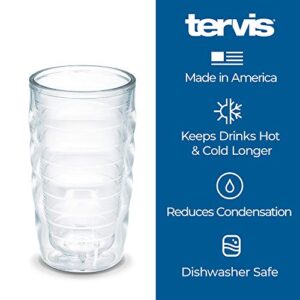 Tervis Plastic Big Sis Tumbler with Wrap and Fuchsia Lid 10oz Wavy, Clear