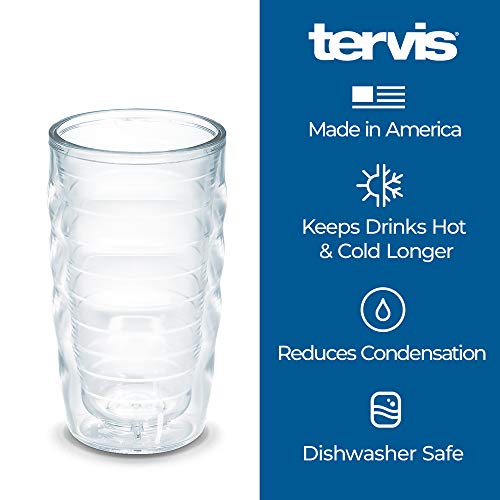 Tervis Plastic Big Sis Tumbler with Wrap and Fuchsia Lid 10oz Wavy, Clear