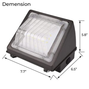 Yaolite LED Wall Pack Light 15w, Outdoor Commercial and Industrial Lighting, 1950 Lumens, 100-120W HPS/HID Replacement, 5000K (Crystal White Glow), IP65 Waterproof, ETL & DLC Qualified