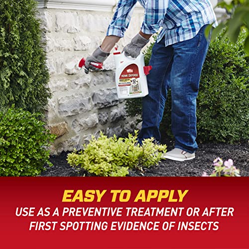 Ortho Home Defense Insect Killer for Indoor & Perimeter2 Ready-To-Use - With Trigger Sprayer, Long-Lasting Control, Kills Ants, Cockroaches, Spiders, Fleas & Ticks, Non-Staining, Odor Free, 1 gal.