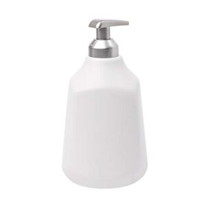 Umbra Corsa White Hand Liquid Soap Pump Dispenser - Modern Matte Ceramic With Soft-Touch Finish Refillable Foaming Container for Bathroom, Kitchen - Wide Mouth for Easy Refilling