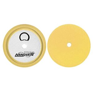 nanoskin 8" speedy foam buffing pad - light compounding & paint oxidation removal on clear coat finishes for cars, trucks, rvs, boats, hot rod & more | recessed loop backing | use with rotary polisher