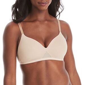 hanes womens oh so light foam comfortflex fit wirefree mhg521 bra, nude, small us