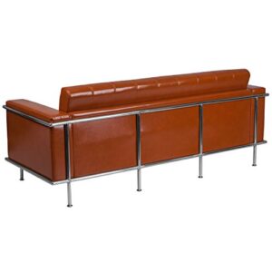 Flash Furniture HERCULES Lesley Series Contemporary Cognac LeatherSoft Sofa with Encasing Frame