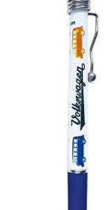 BRISA VW Collection - Volkswagen Samba Bus T1 Camper Van Pen, Ballpoint Pen with Charm (White)