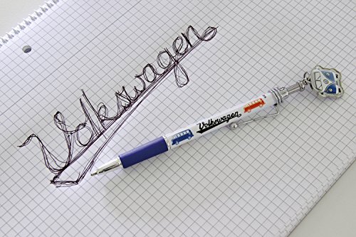 BRISA VW Collection - Volkswagen Samba Bus T1 Camper Van Pen, Ballpoint Pen with Charm (White)