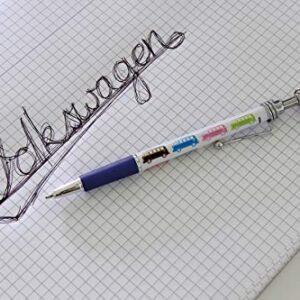 BRISA VW Collection - Volkswagen Samba Bus T1 Camper Van Pen, Ballpoint Pen with Charm (White)