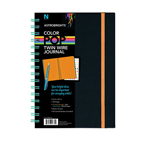 Astrobrights Twin Wire Journal, 6.5” x 8.5”, Multi-Color Ruled Pages, 180 Pages(99728)