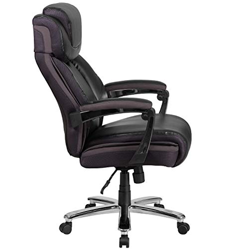 Flash Furniture HERCULES Series Big & Tall 500 lb. Rated Black LeatherSoft Executive Swivel Ergonomic Office Chair with Adjustable Headrest