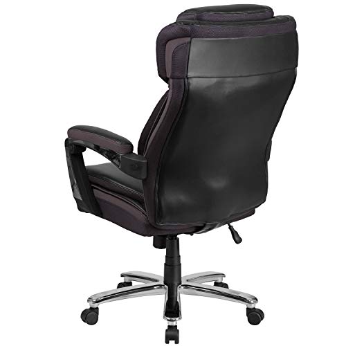 Flash Furniture HERCULES Series Big & Tall 500 lb. Rated Black LeatherSoft Executive Swivel Ergonomic Office Chair with Adjustable Headrest