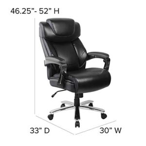 Flash Furniture HERCULES Series Big & Tall 500 lb. Rated Black LeatherSoft Executive Swivel Ergonomic Office Chair with Adjustable Headrest