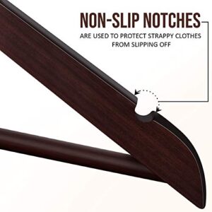 Utopia Home Premium Wooden Hangers - 360-Degree Rotatable Hook - Durable & Slim - Shoulder Grooves - Non-Slip Lightweight Hangers for Coats, Suits, Pant and Jackets (Pack of 20, Brown)