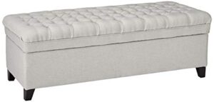 christopher knight home juliana fabric storage ottoman, light gray