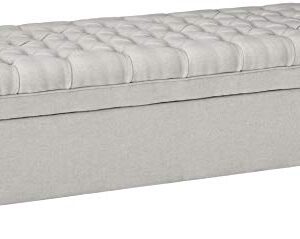 Christopher Knight Home Juliana Fabric Storage Ottoman, Light Gray