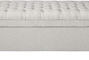 Christopher Knight Home Juliana Fabric Storage Ottoman, Light Gray