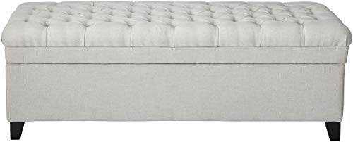 Christopher Knight Home Juliana Fabric Storage Ottoman, Light Gray