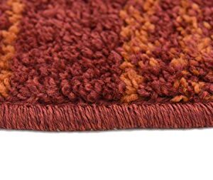 Unique Loom Autumn Collection Modern Contemporary Casual Abstract Area Rug, Round 3' 3 x 3' 3, Terracotta/Burgundy Border