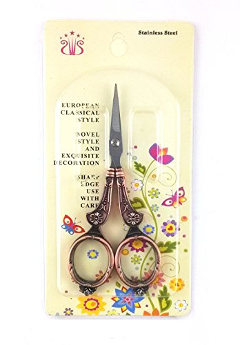 yueton Vintage European Style Needlework Embroidery Scissors (Copper)