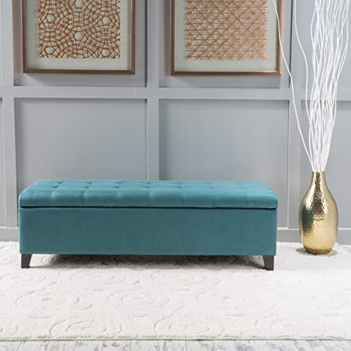 Christopher Knight Home Mission Fabric Storage Ottoman, Dark Teal Dimensions: 19.25”D x 50.75”W x 16.25”H